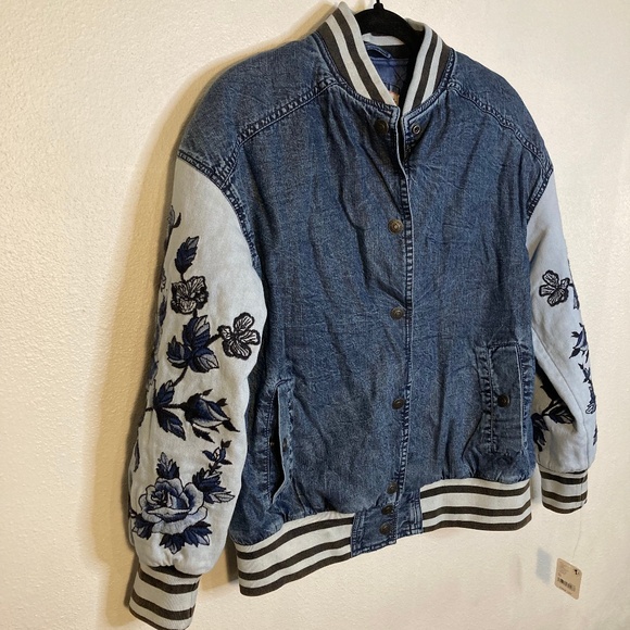 Free People | Jackets & Coats | Nwt We The Free Team Spirit Floral ...